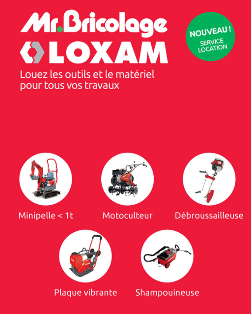 La location d'outils et de matériel Loxam